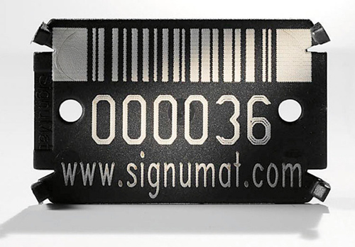 Plaquettes numérotées/barcode Signumat - Contact Forestier